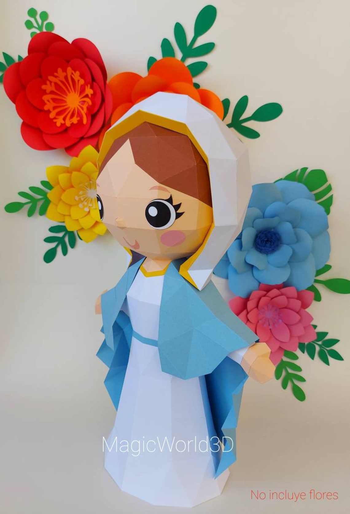 Cute Mary, Papercraft Maria, Template 3D, Home Decoration, Marie, Mary ...