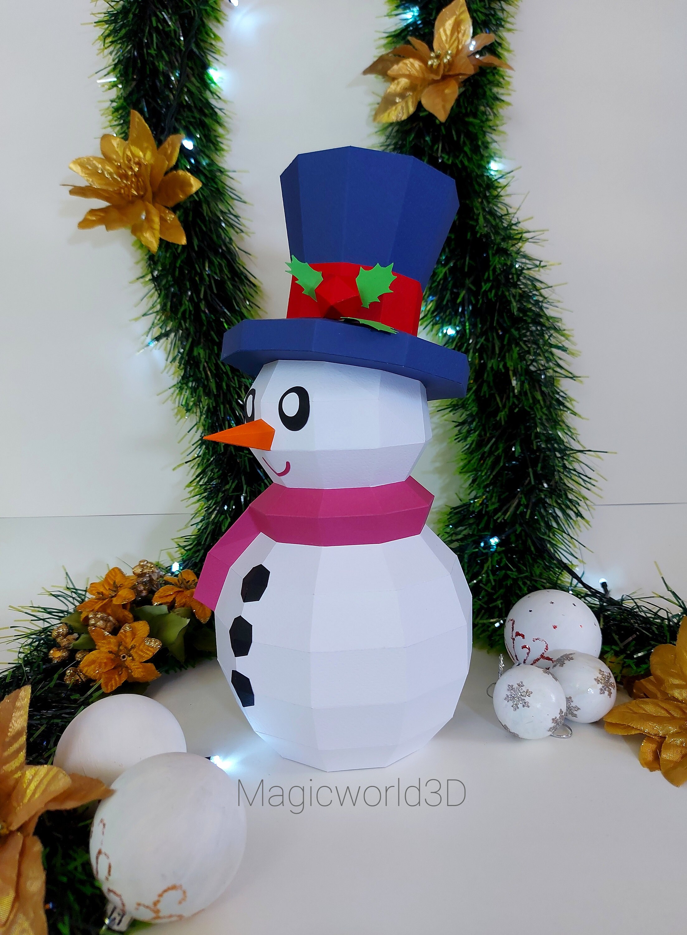 Snowman Papercraft Snowman Papercraft Christmas Christmas - Etsy Finland