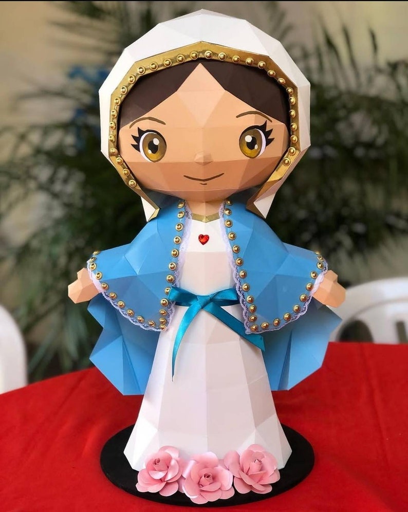 Cute Mary, Papercraft Maria, Template 3D, Home Decoration, Marie, Mary ...