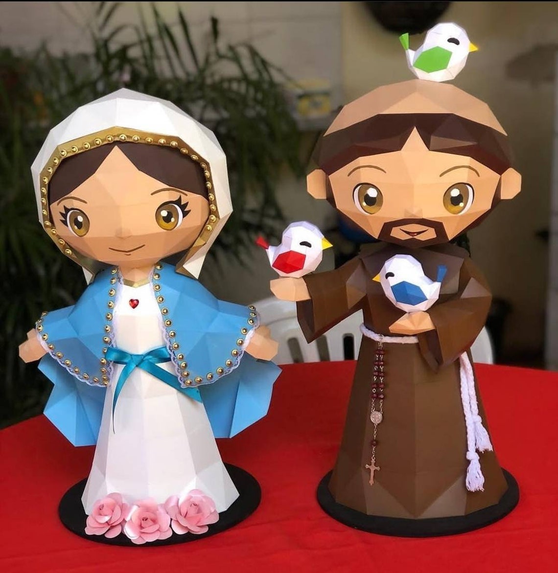 Cute Mary, Papercraft Maria, Template 3D, Home Decoration, Marie, Mary ...