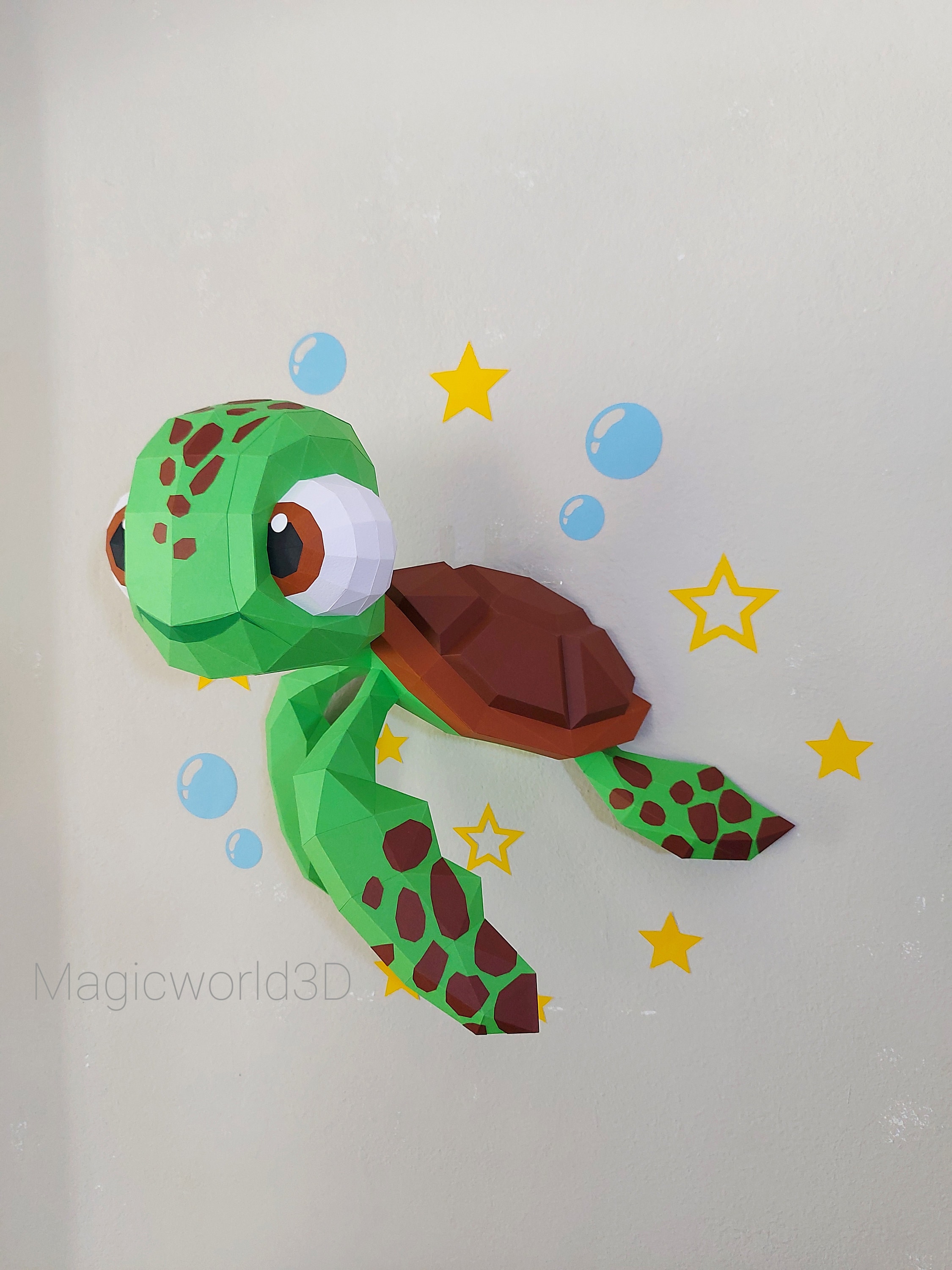 Chiquitín Baby Turtle Papercraft Turtle Template 3D Home - Etsy