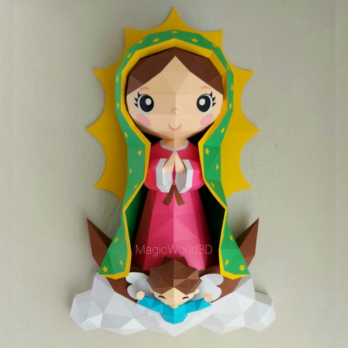 Cute Mary Papercraft Maria Template 3D Home Decoration | Etsy