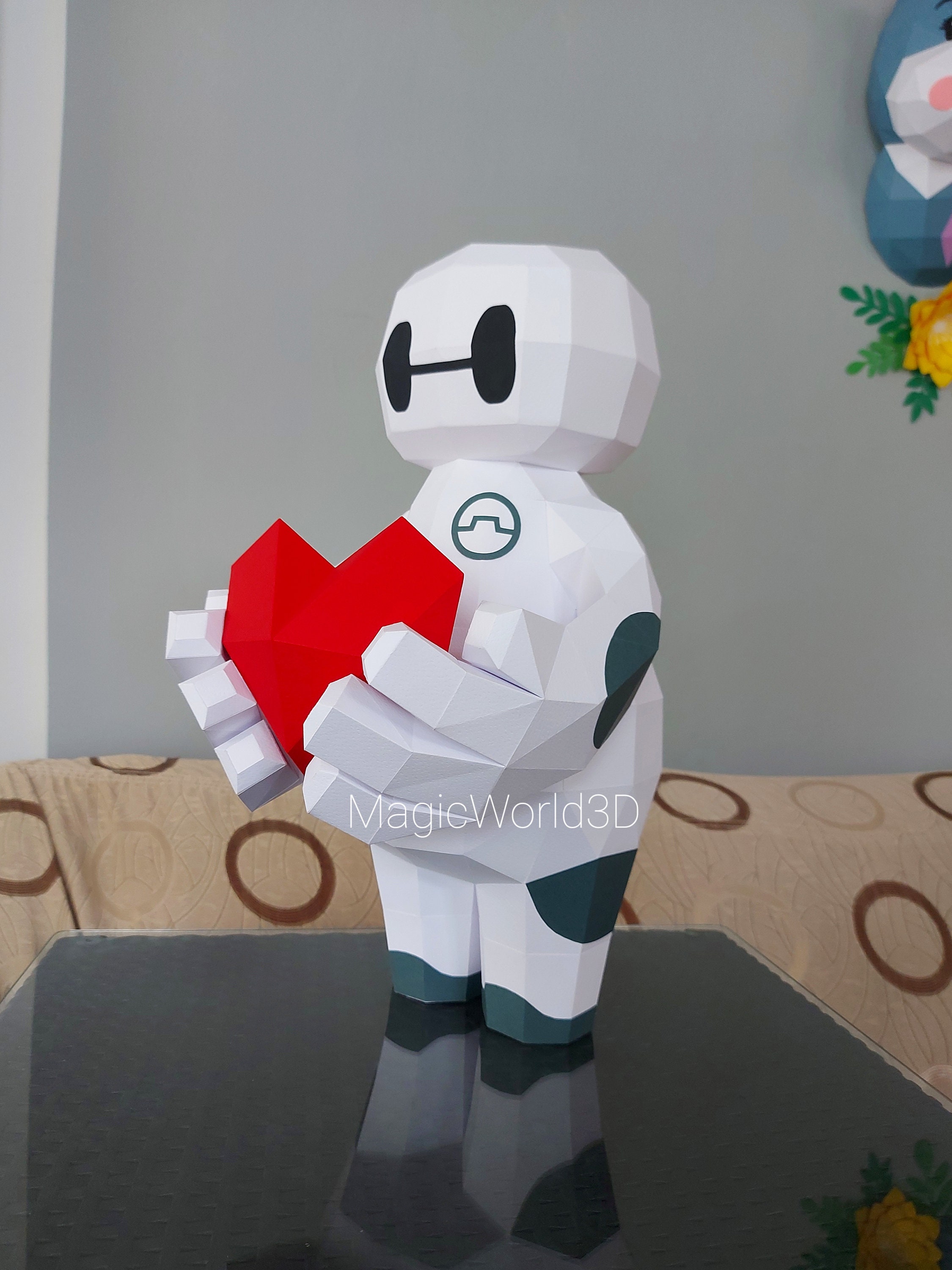 Baymax Papercraft Template, Low Poly DIY Sculpture (PDF, SVG, Studio3 ...