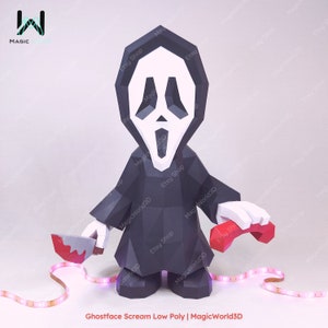 Ghostface Scream Papercraft, Pdf Template, Paper Sculpture Scream, Low ...