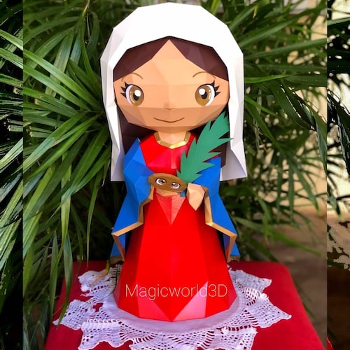 Cute Fátima Virgen De Fátima Papercraft Maria Template 3D - Etsy