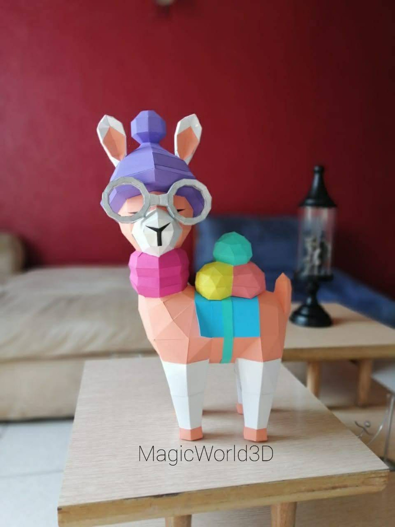 Llama Baby (2) Papercraft Template, Low Poly DIY Sculpture (PDF, SVG ...