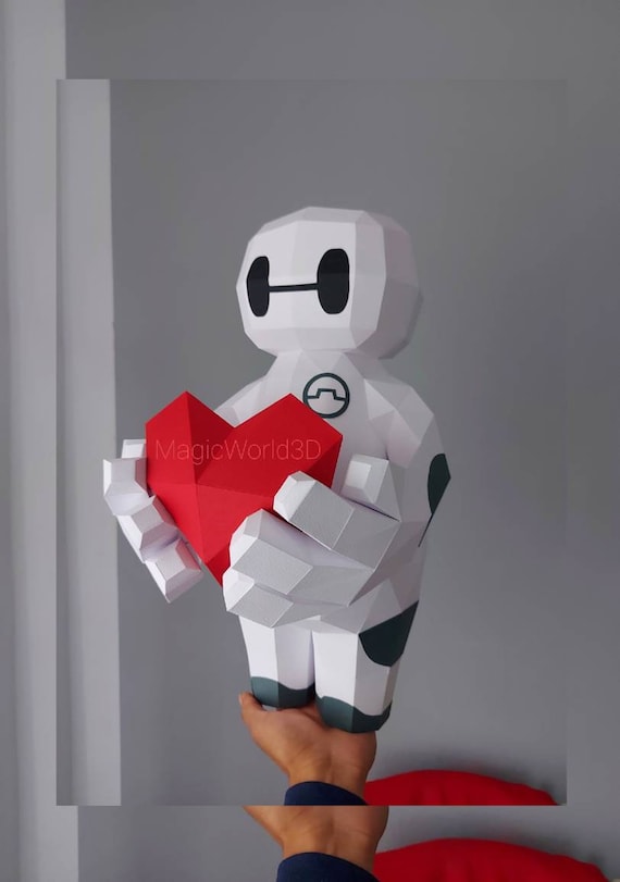 Baymax Love San Valentín Low Poly Template PDF DIY Home | Etsy