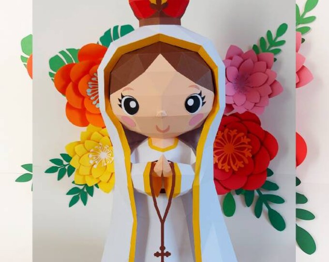 Cute Mary, Papercraft Maria, Template 3D, Home Decoration, Marie, Mary ...