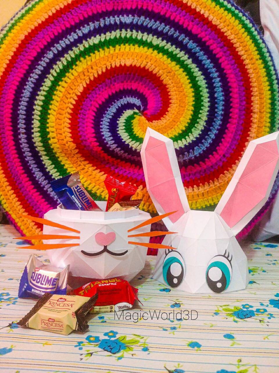 Easter Bunny Papercraft Low Poly Bunny PDF Template Low - Etsy UK