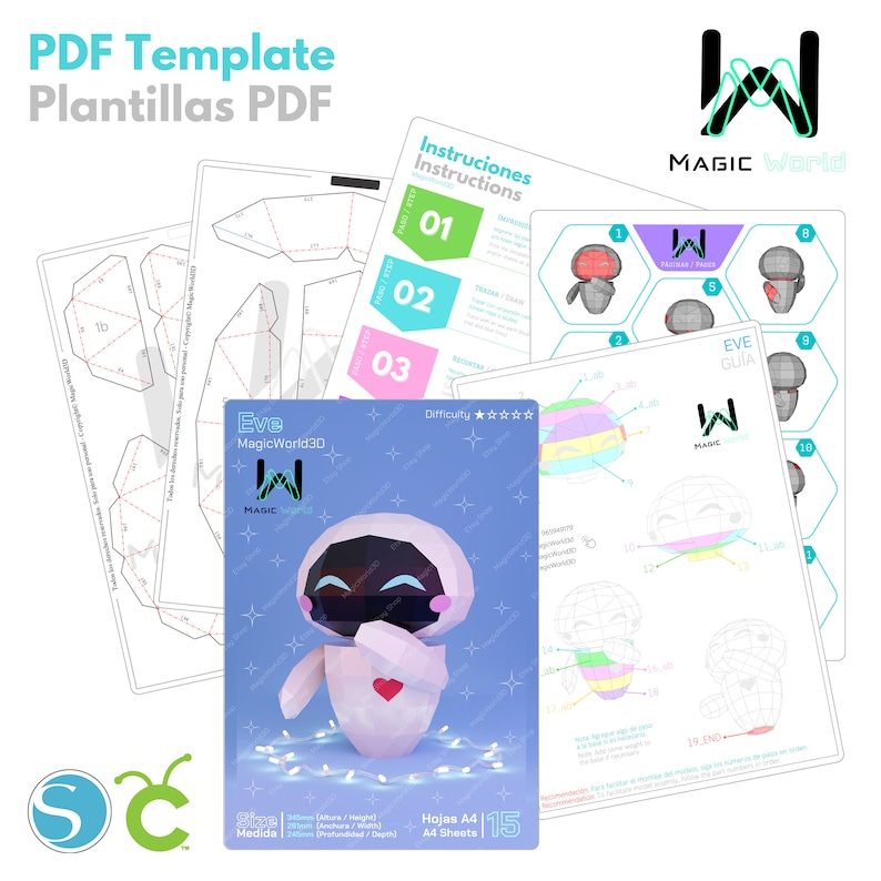 Eve Papercraft Template, Low Poly DIY Sculpture (PDF, SVG, Studio3) - Etsy