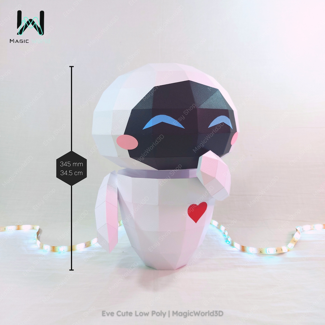 Eve Papercraft Template, Low Poly DIY Sculpture (PDF, SVG, Studio3 ...