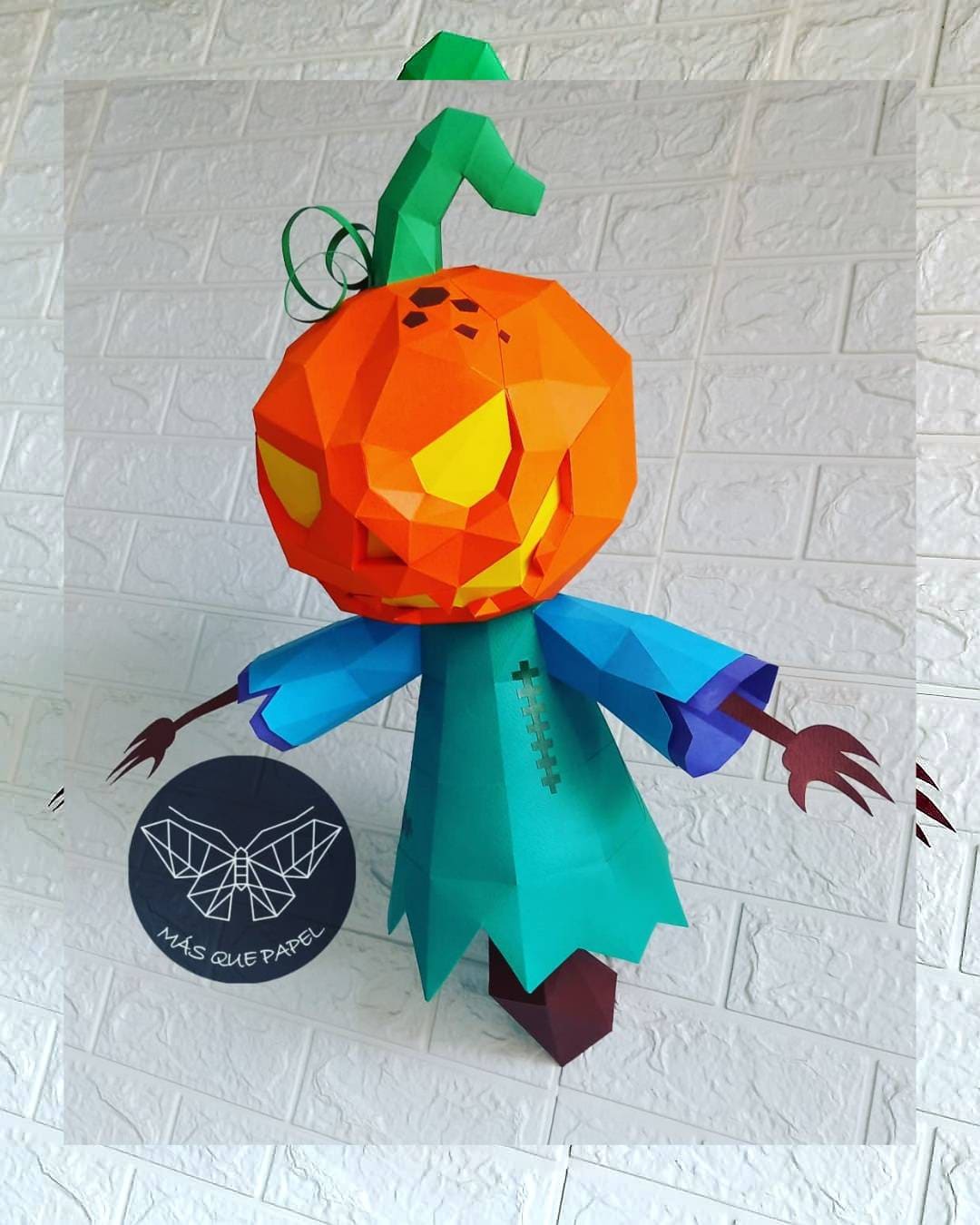 Pumpkin Scarecrow, Halloween, Papercraft, Home Decoration, 3D, Puzzle ...
