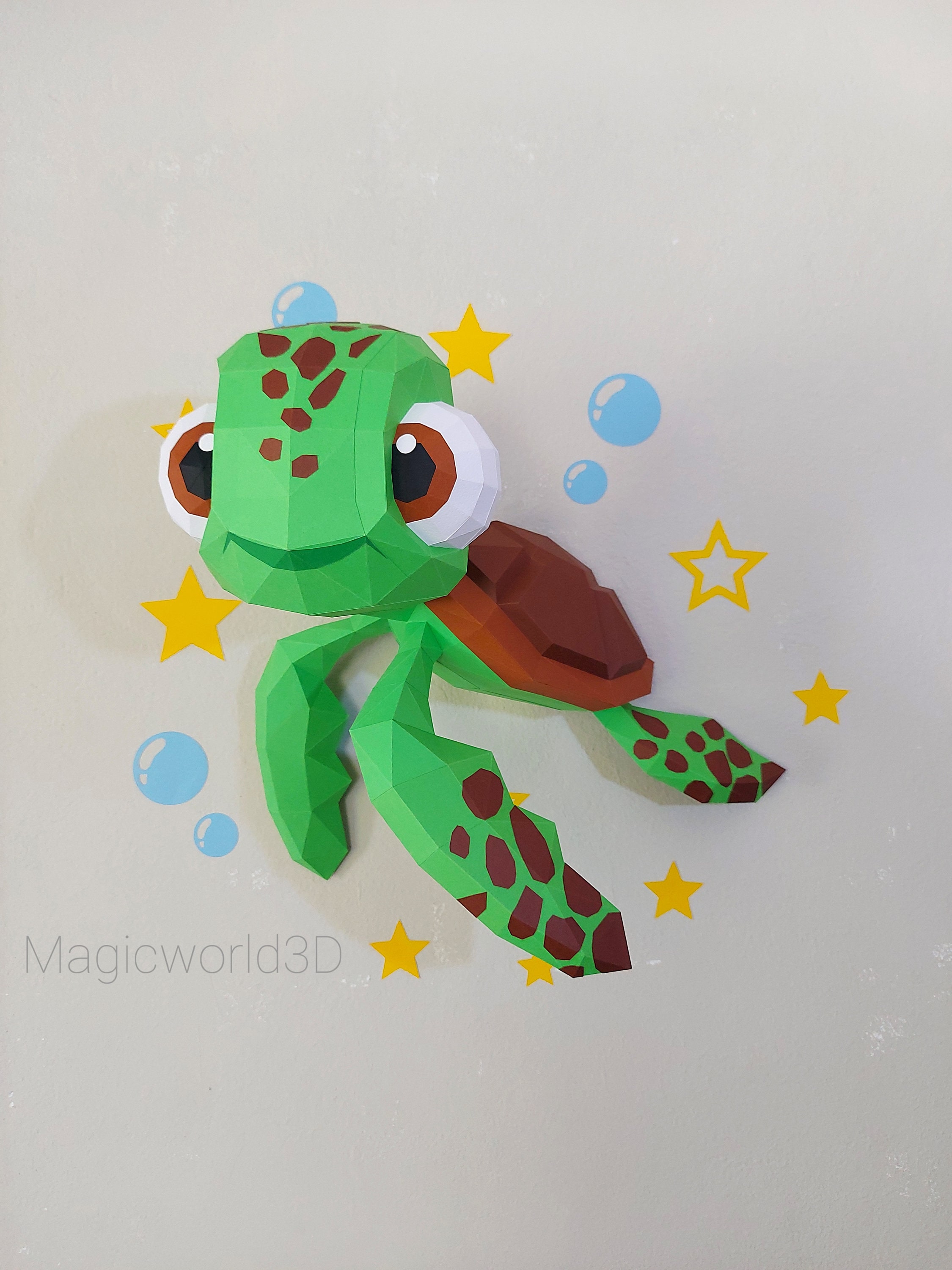 Chiquitín Baby Turtle Papercraft Turtle Template 3D Home - Etsy