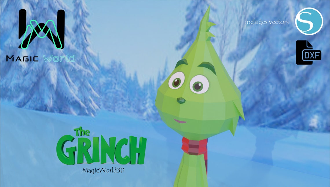 The Grinch Christmas Papercraft Home decoration Paper | Etsy