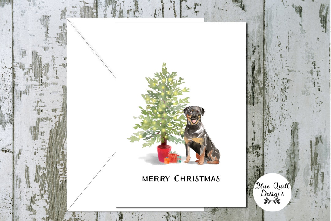 Rottweiler Folded Christmas Cards Personalised Christmas - Etsy