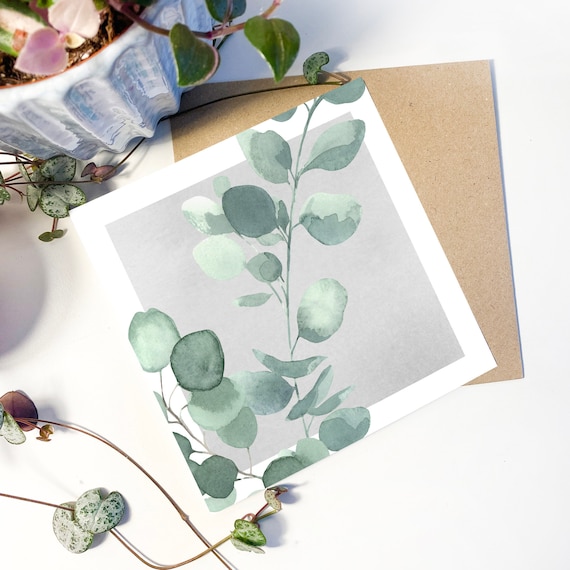 Eucalyptus Greetings Card Botanical Nature Watercolour - Etsy