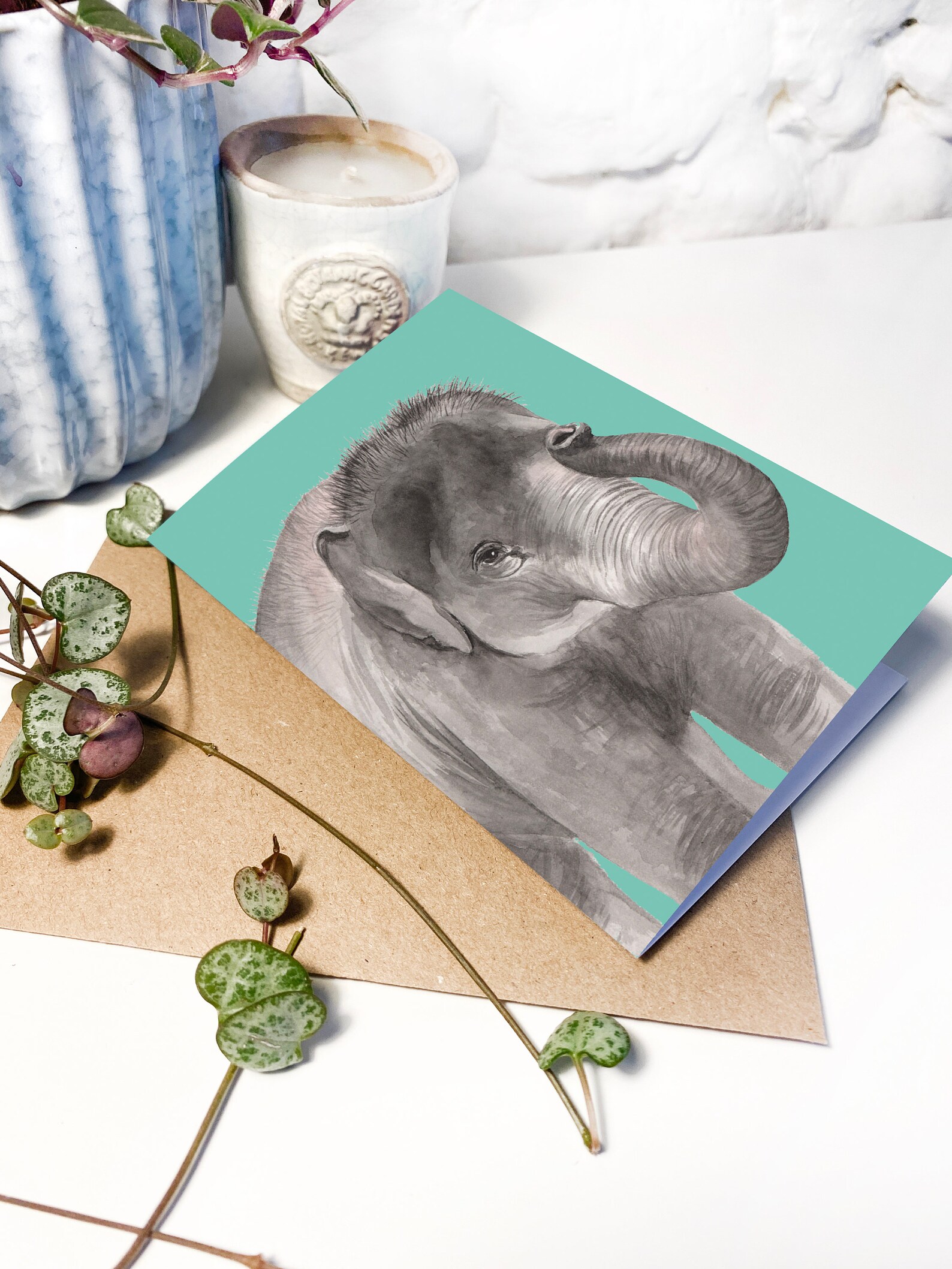 Elephant Greetings Card All Occasions Card Colourful - Etsy