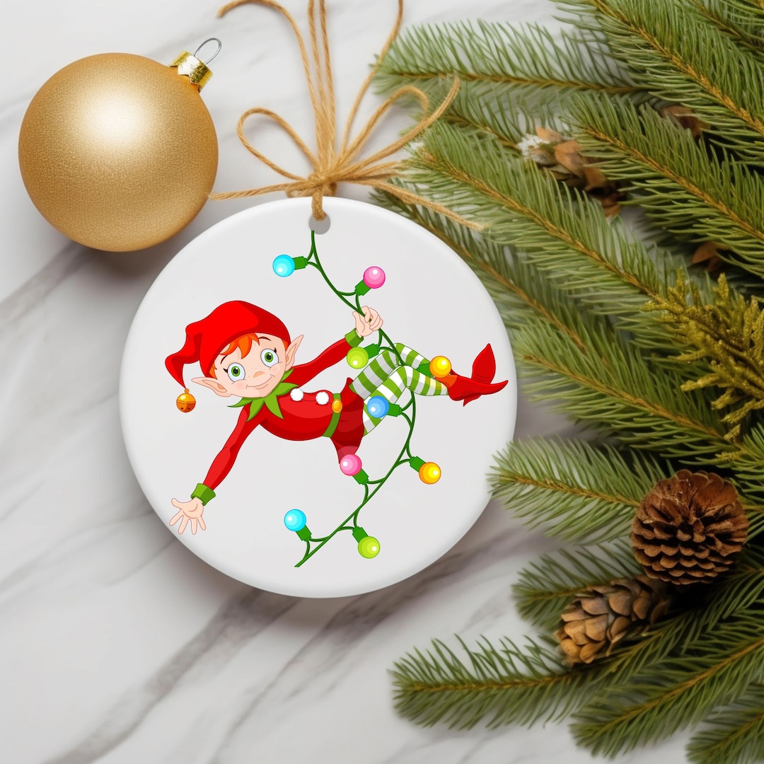Whimsical Elf: Swinging on Festive Lights A Merry Addition - Etsy