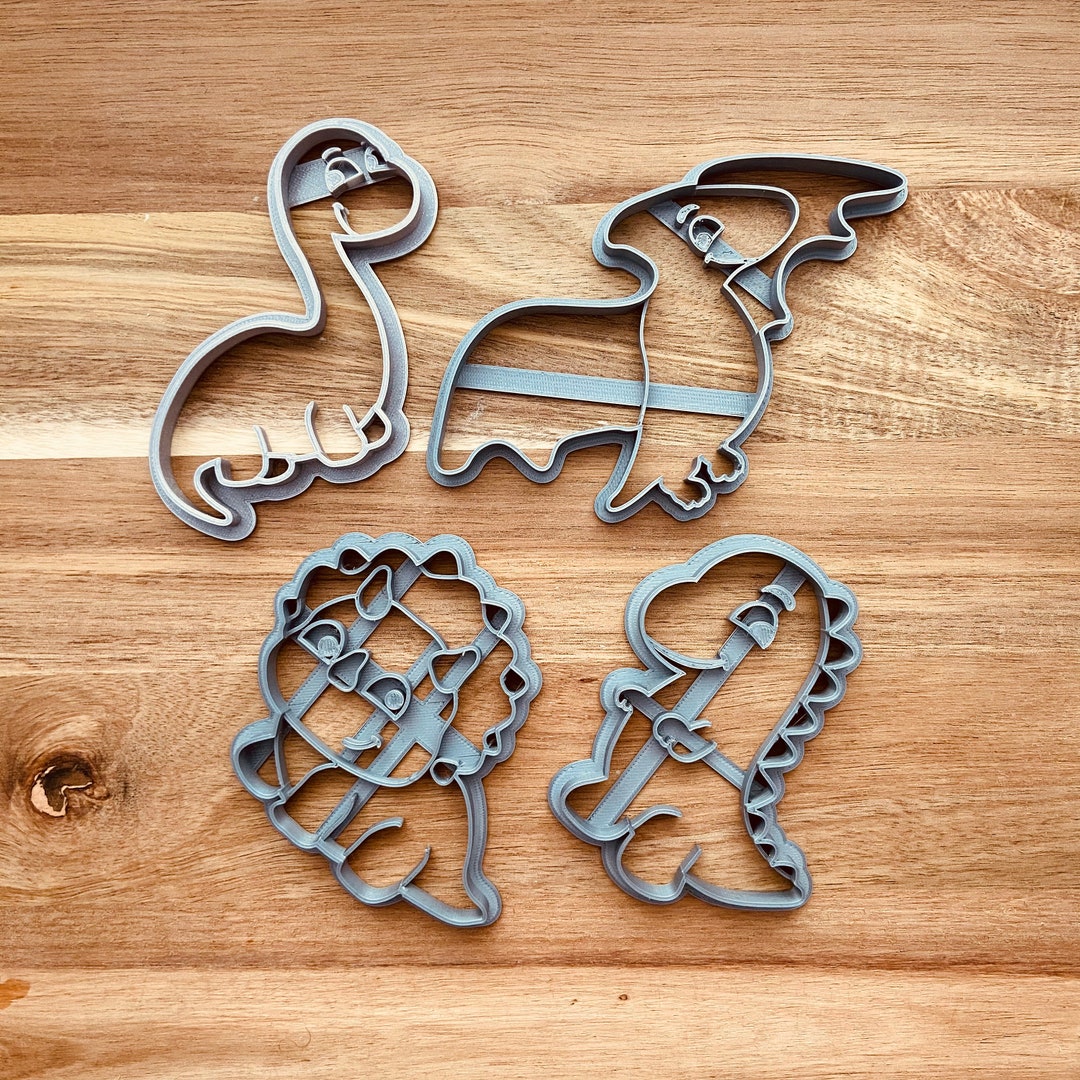 Cute Dinosaurs Cookie Cutter Set Dino Cookie Stencil - Etsy