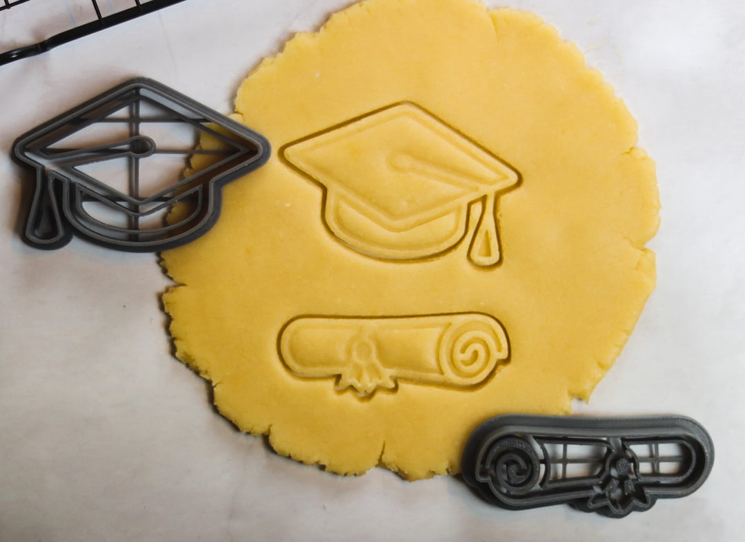 Graduation Cookie Cutter Set - Academic Cap Scroll Pastry Fondant ...