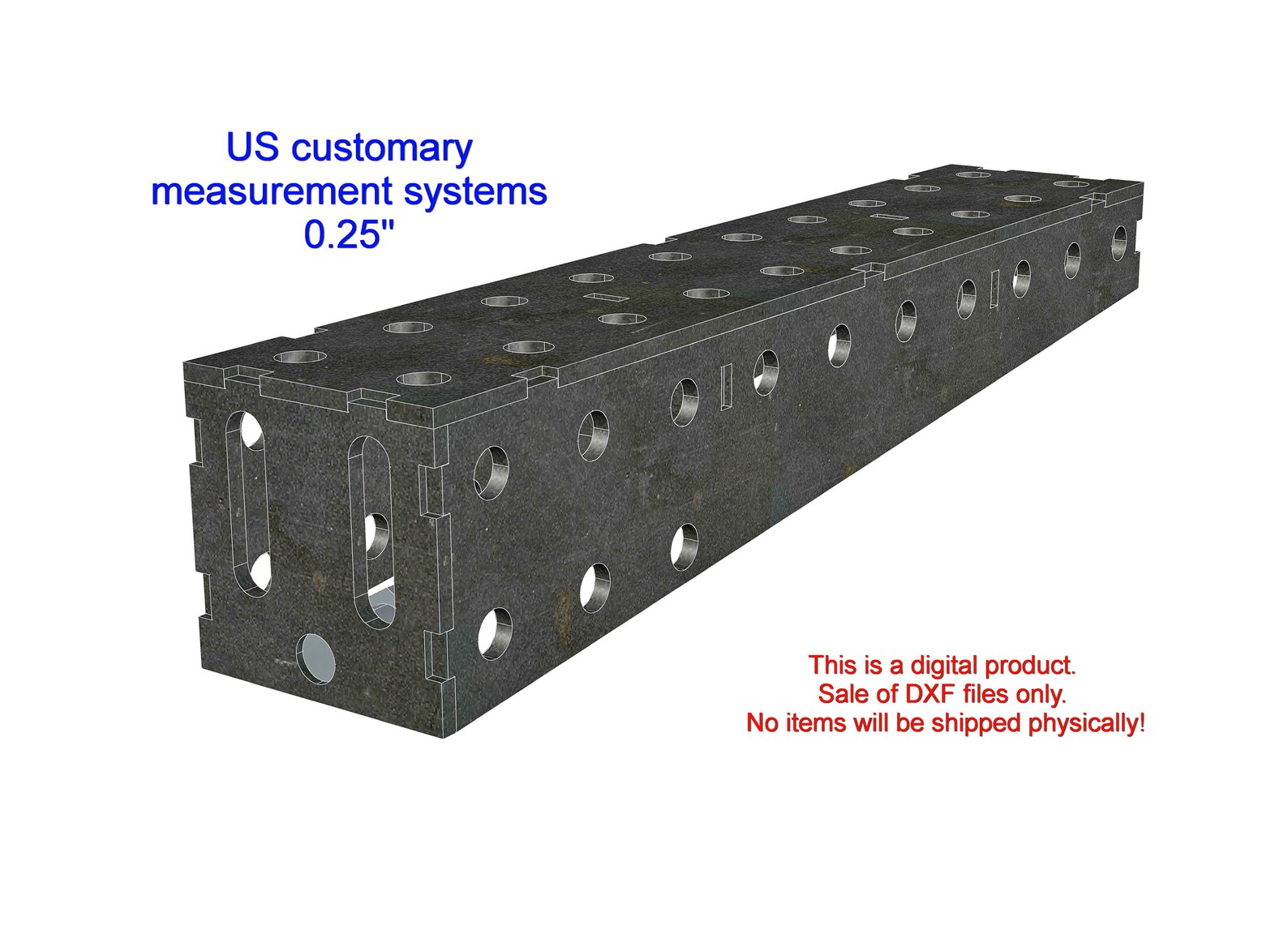 DXF File, Inch System, Table Extender Files, 20x4, 0.25, Welding Table ...