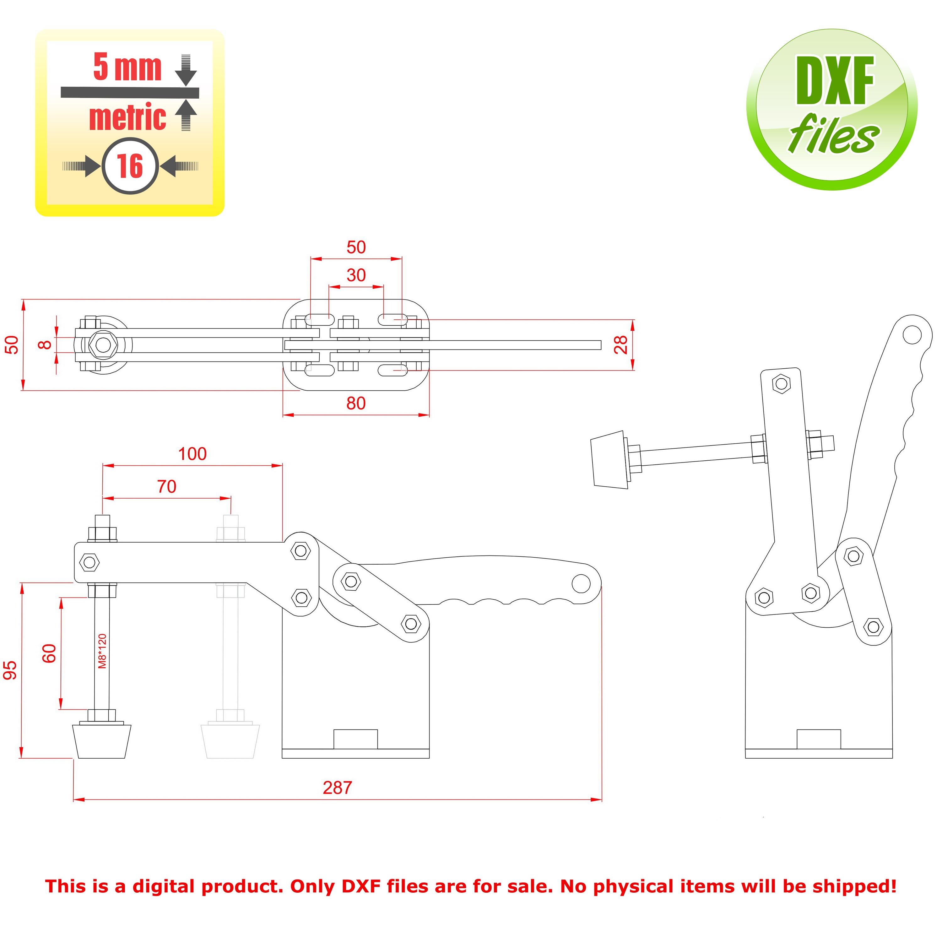 Welding Quick Clamp DXF File: 5mm Metalworking Plans (digital Download ...