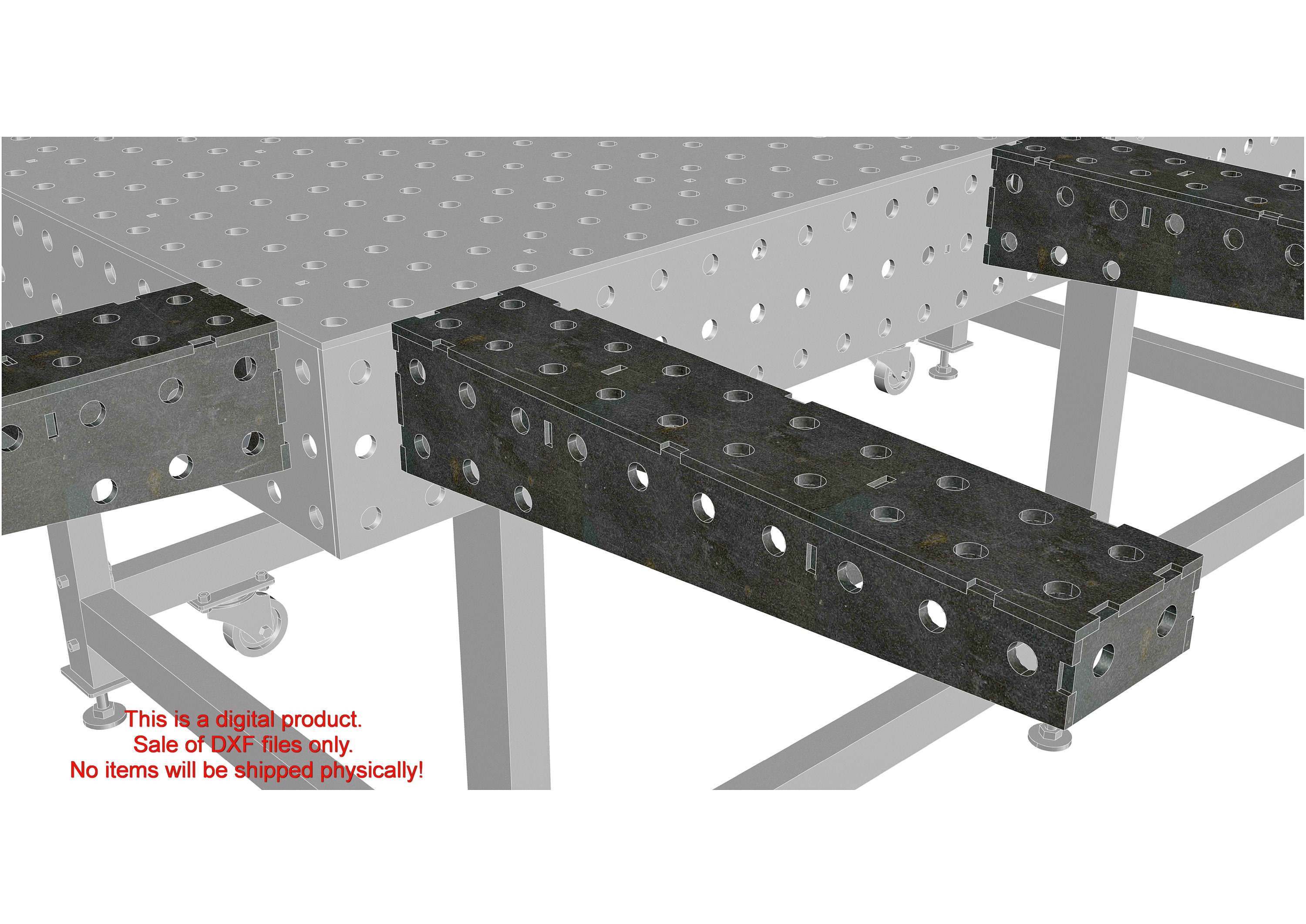 DXF File, Inch System, Table Extender Files, 20x4, 0.25, Welding Table ...