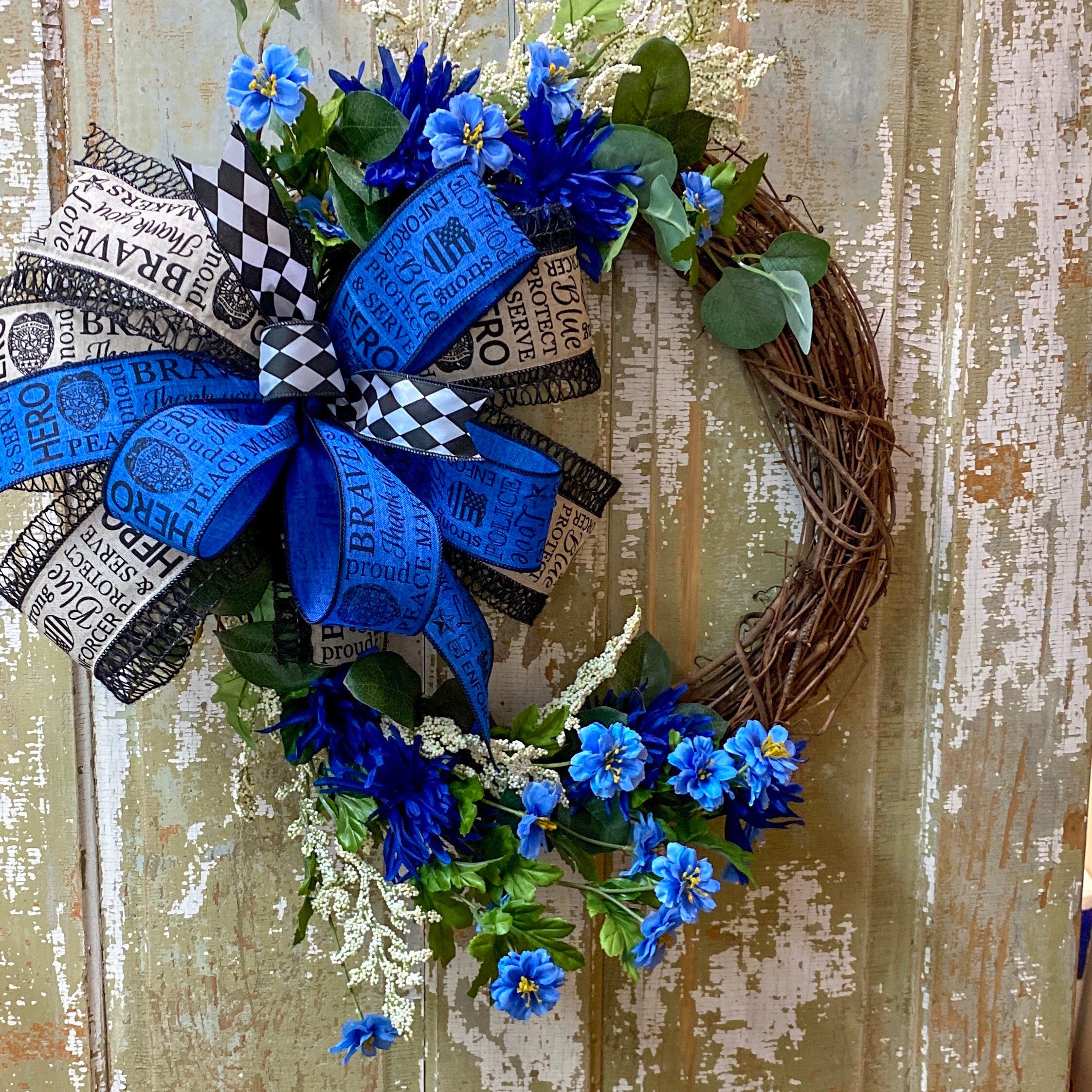 Police Officer Wreath Police Department Support Wreath Back Etsy de police-officer-wreath-police-department-support-wreath-back-etsy-de