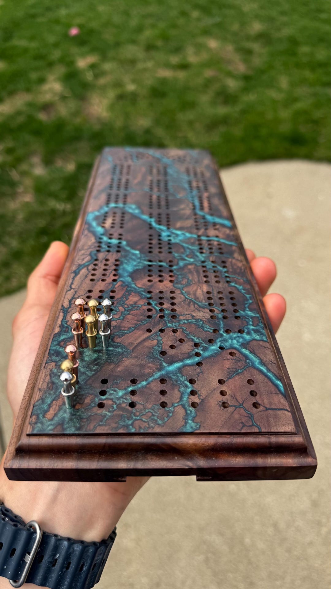 Black Walnut and Fractal Art Cribbage Board - Etsy
