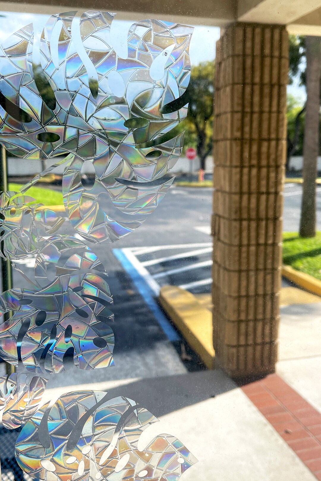 Rainbow Monstera Leaves Vinyl Window Cling Sun Catcher - Etsy