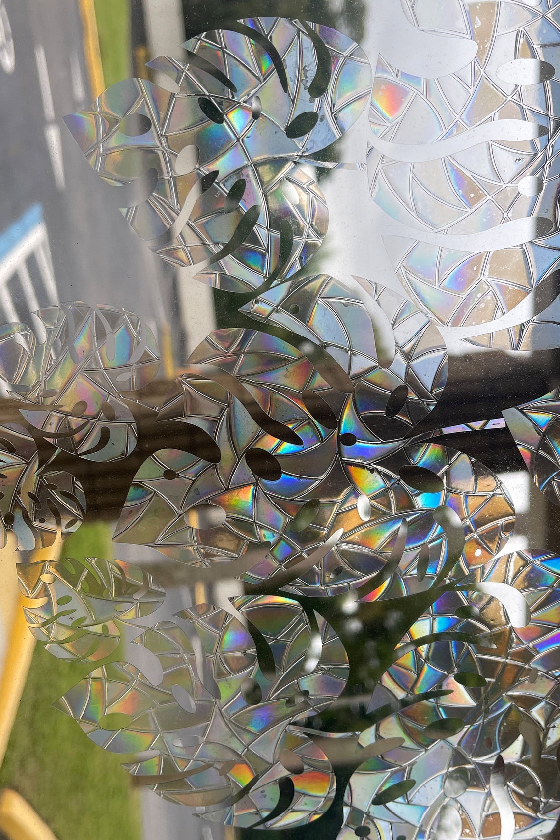 Rainbow Monstera Leaves Vinyl Window Cling Sun Catcher - Etsy