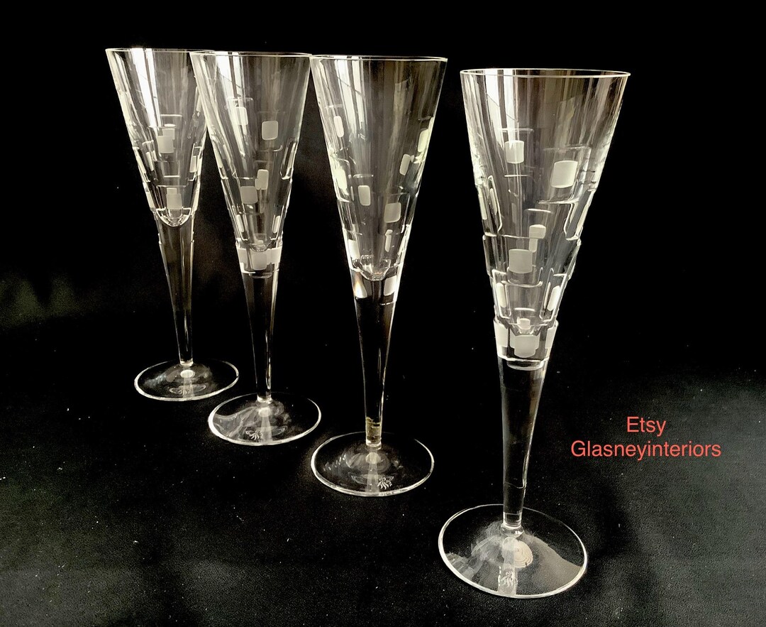 Vintage Royal Doulton “metro” Champagne Flutes - Etsy