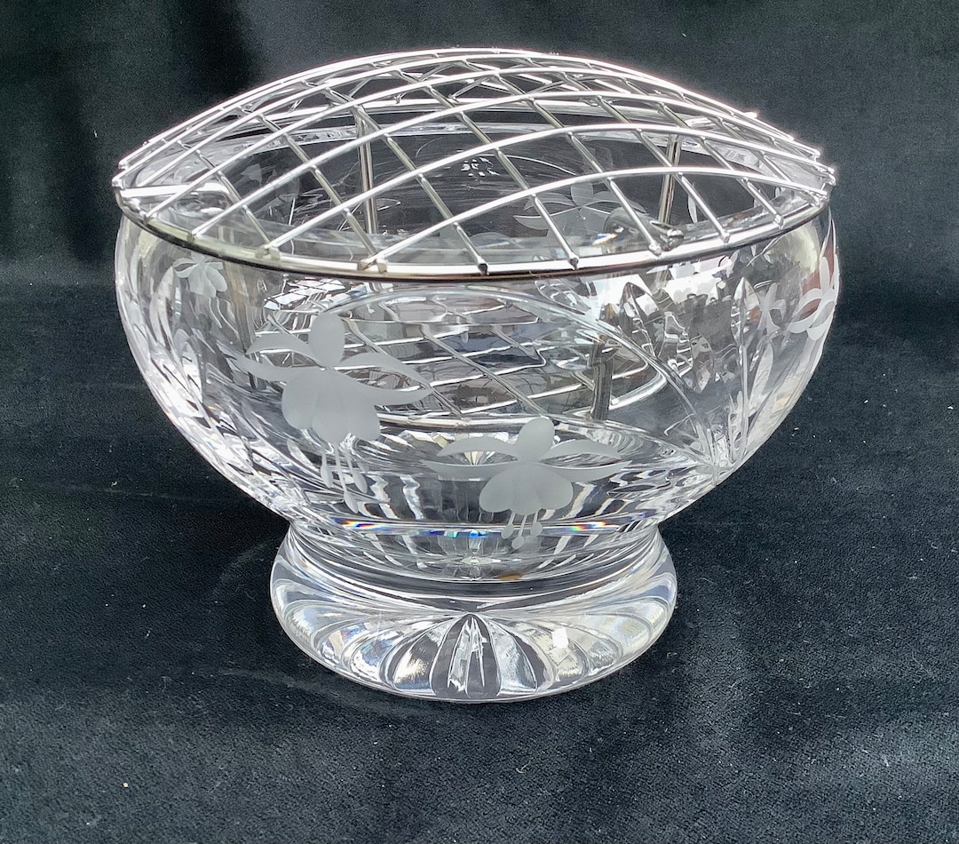 Vintage Stuart Crystal Cascade Pattern Rose Bowl - Etsy UK
