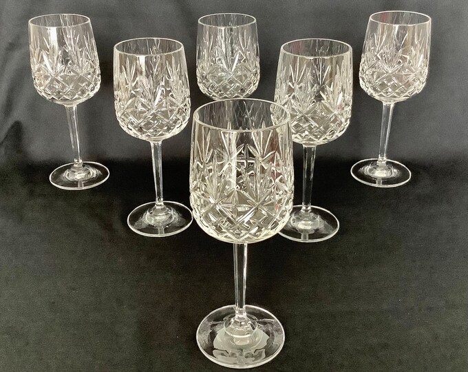 6 Vintage Edinburgh Crystal Berkeley Pattern Wine Glasses - Etsy UK