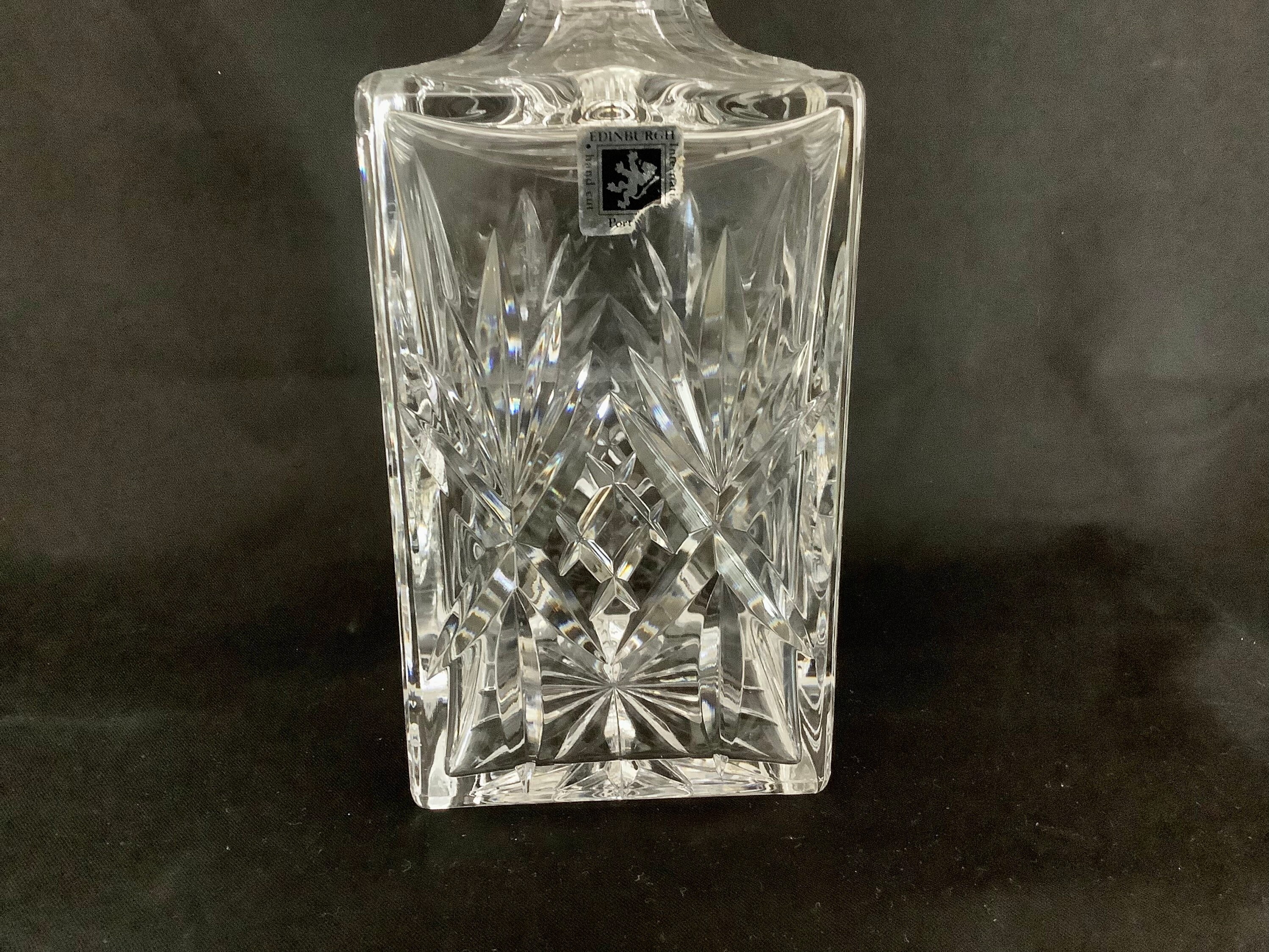 Vintage Edinburgh Crystal Embassy Pattern Square Decanter for Gin ...