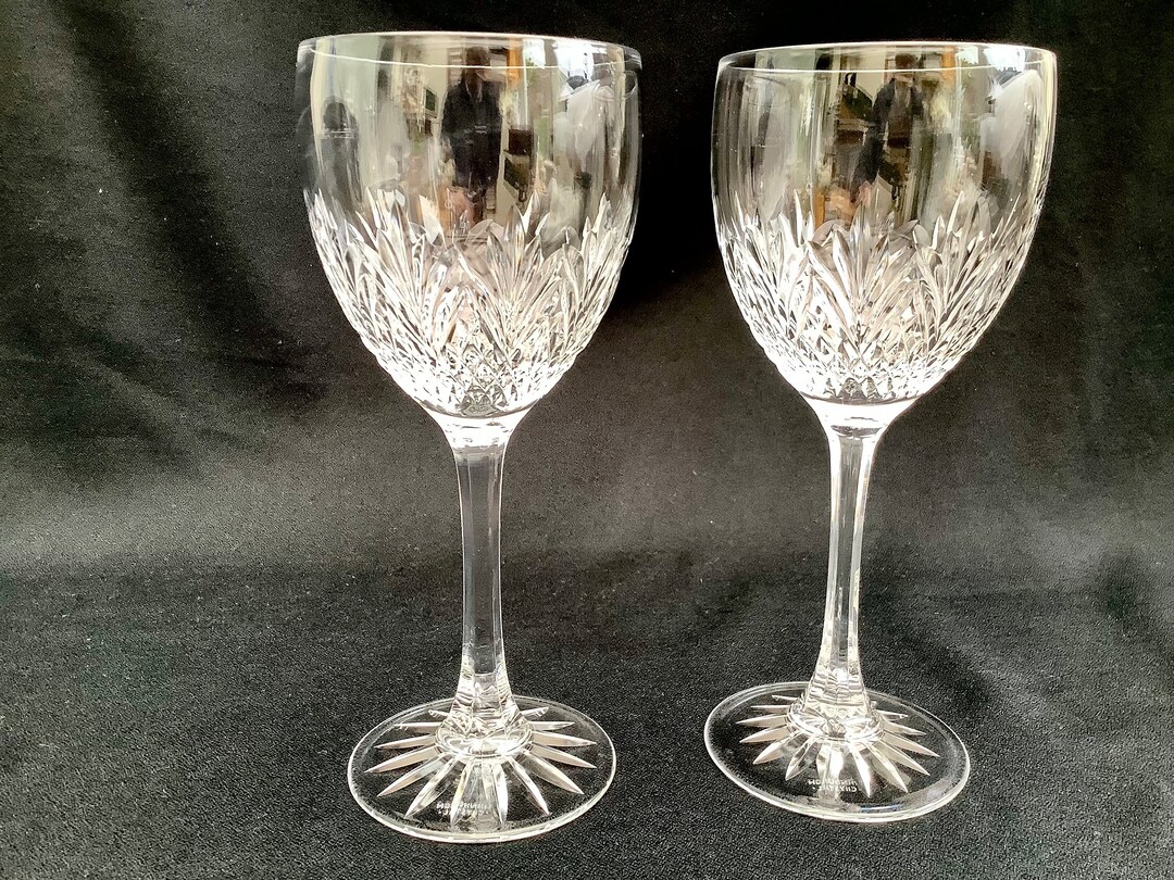 Pair Vintage Edinburgh Crystal Tweed Pattern Wine Glasses - Etsy