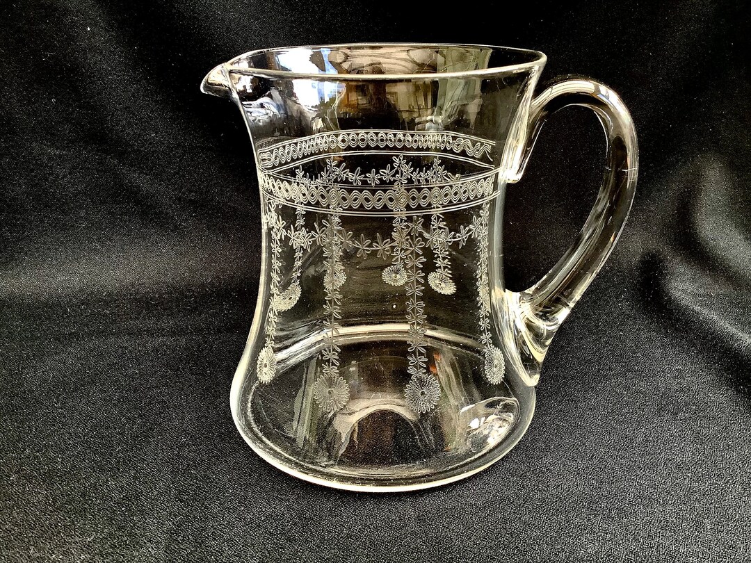 Vintage Stuart Crystal Edwardian Etched Pitcher or Jug Circa 1905 - Etsy