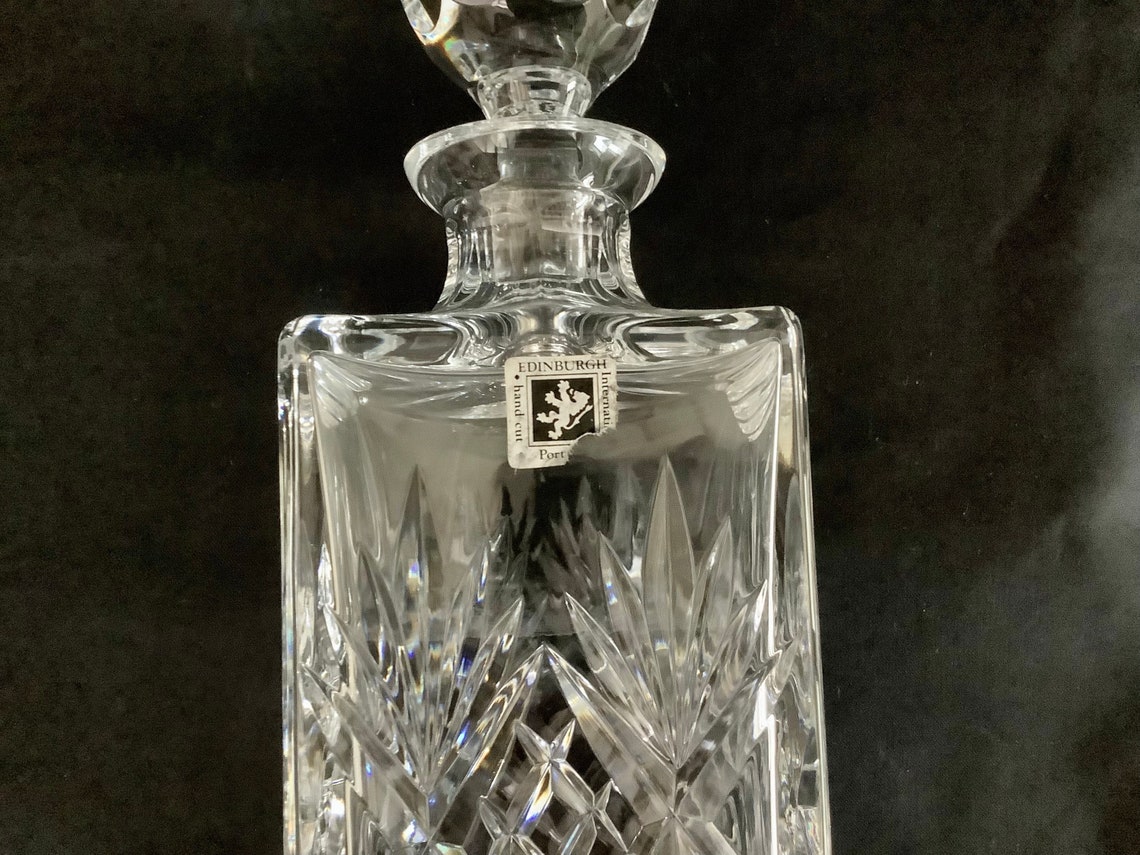 Vintage Edinburgh Crystal Embassy Pattern Square Decanter for Gin ...