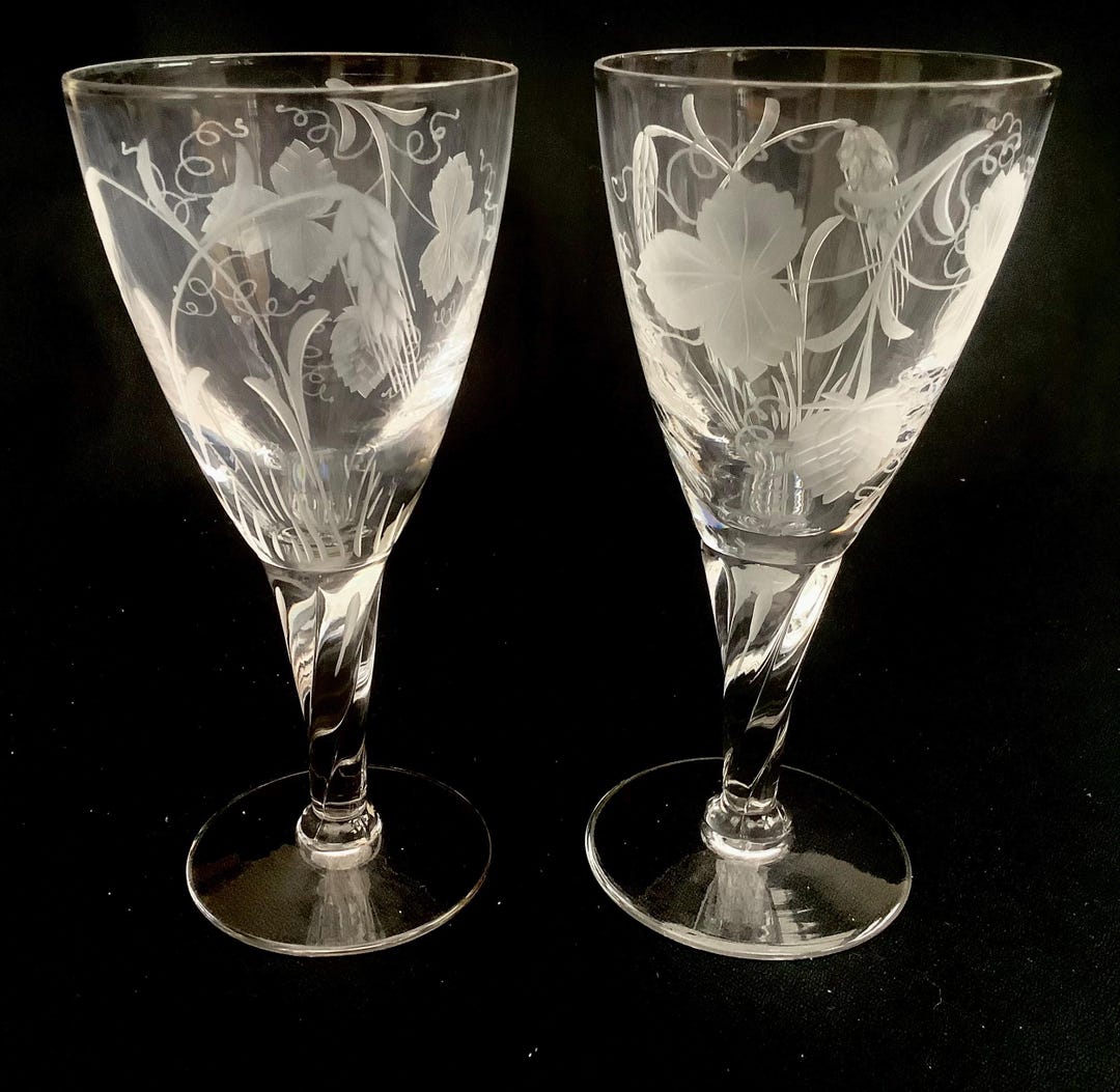 Pair Vintage Stuart Crystal Wine Glasses - Etsy