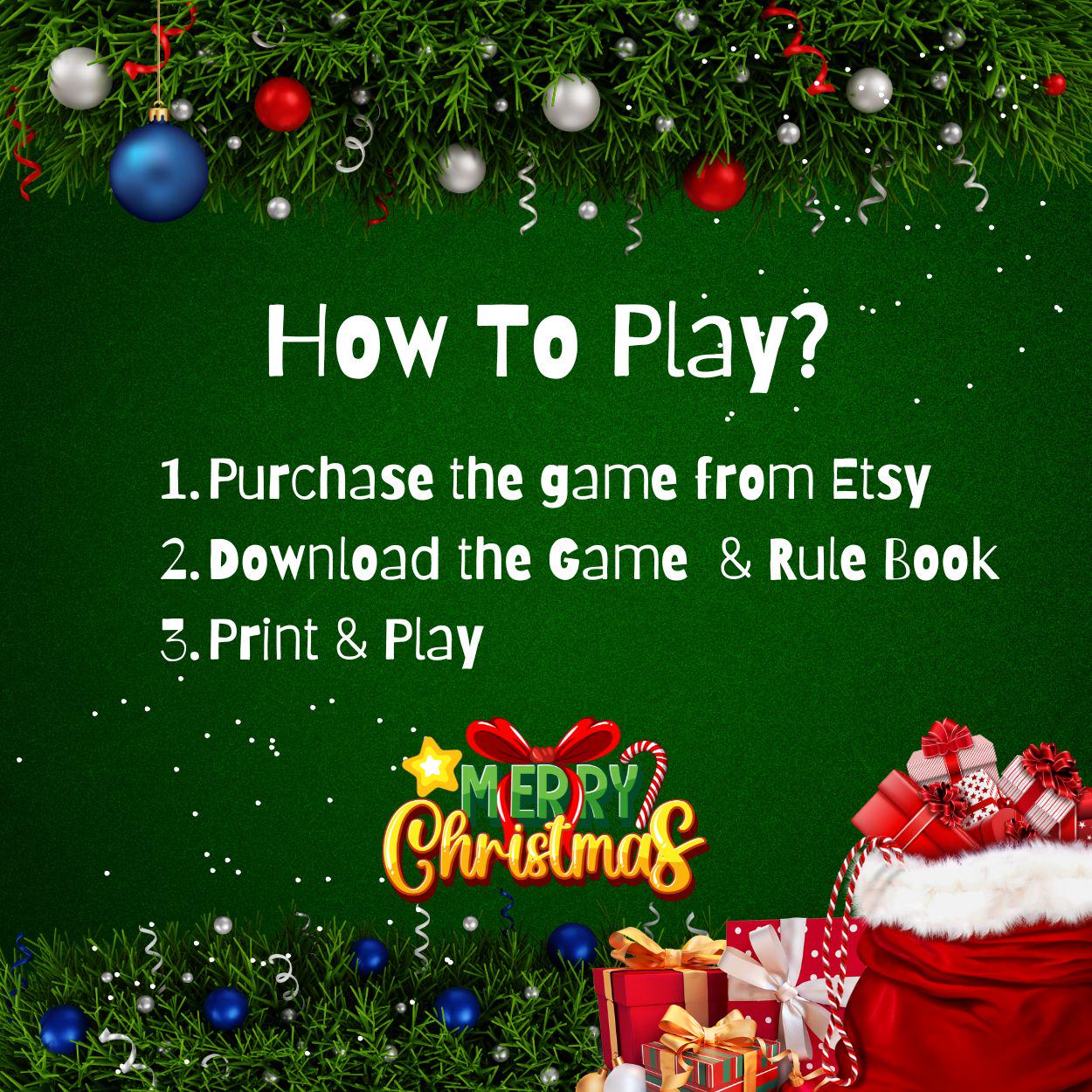 Christmas Snakes & Ladders Game Printable Download | Instant Digital ...