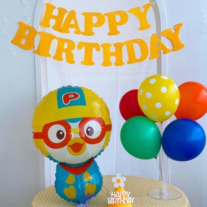 Pororo Stick Balloon | Foil Balloon | Perfect for Birthday | 뽀로로 풍선 - Etsy