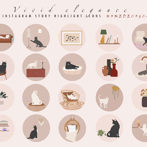 Cat Instagram Highlight Covers Pet Highlights Woman & Cat - Etsy
