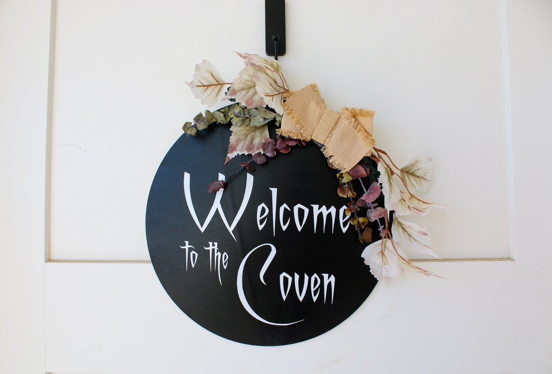Welcome to the Coven Door Hanger Witch Door Decoration halloween ...
