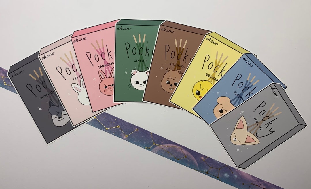 Skzoo Pocky Stickers | Stray Kids Glossy or Matte Vinyl Sticker - Etsy