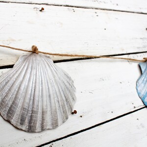 Scallop Shell Bunting Garland & Twine Hand Painted Collected From Devon ...