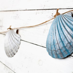 Scallop Shell Bunting Garland & Twine Hand Painted Collected From Devon ...