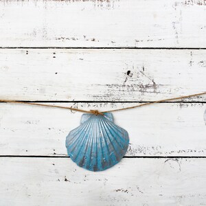 Scallop Shell Bunting Garland & Twine Hand Painted Collected From Devon ...