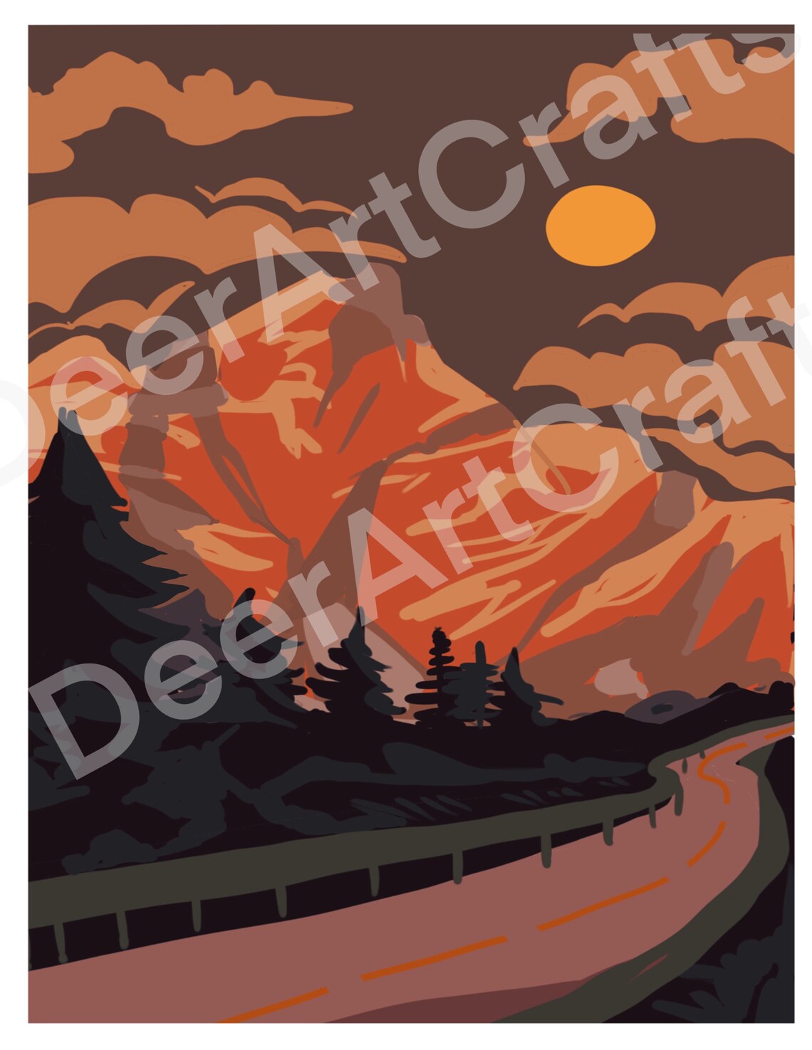 Somber Highway Poster - Etsy