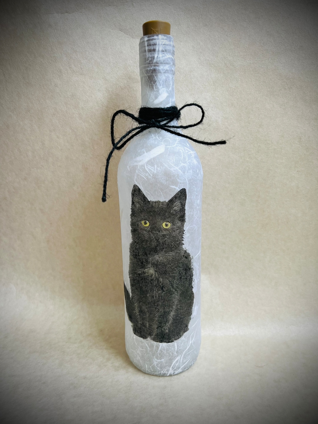 Black Cat Light up Bottle, Black Cat Gifts, Kitten Gift, Night Light ...