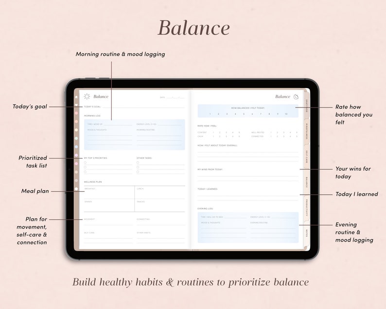 Morning and Evening Journal by the Kind Goal Digital Journal - Etsy